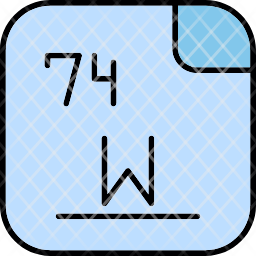 tungsten icon, periodic icon, table icon, chemistry icon, atom icon ...