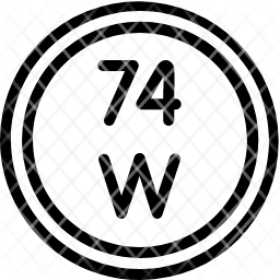 tungsten icon, periodic icon, table icon, chemistry icon, metal icon ...