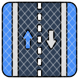 two way road icon, roadway icon, highway icon, pathway icon, passageway ...