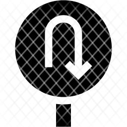 u icon, turn icon, traffic icon, sign icon, route icon, alert icon