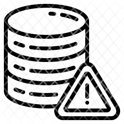 warning icon, database icon, alert icon, server icon, damage icon