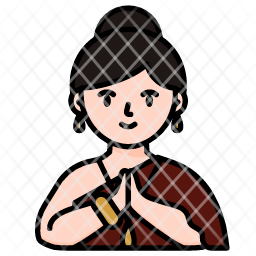 woman icon, traditional icon, costume icon, greeting icon, sawasdee ...
