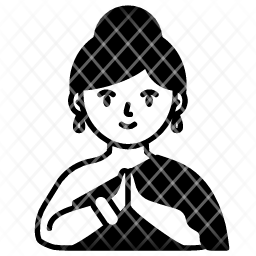 woman icon, traditional icon, costume icon, greeting icon, sawasdee ...