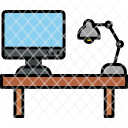 workspace icon, computer icon, cubicle icon, desk icon, desktop icon ...